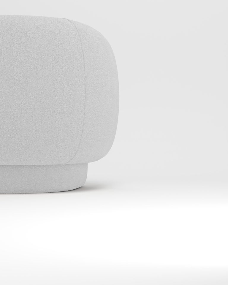 Collector Hug Sofa 3 Seater Half Backrest Fabric Bouclé White by ...