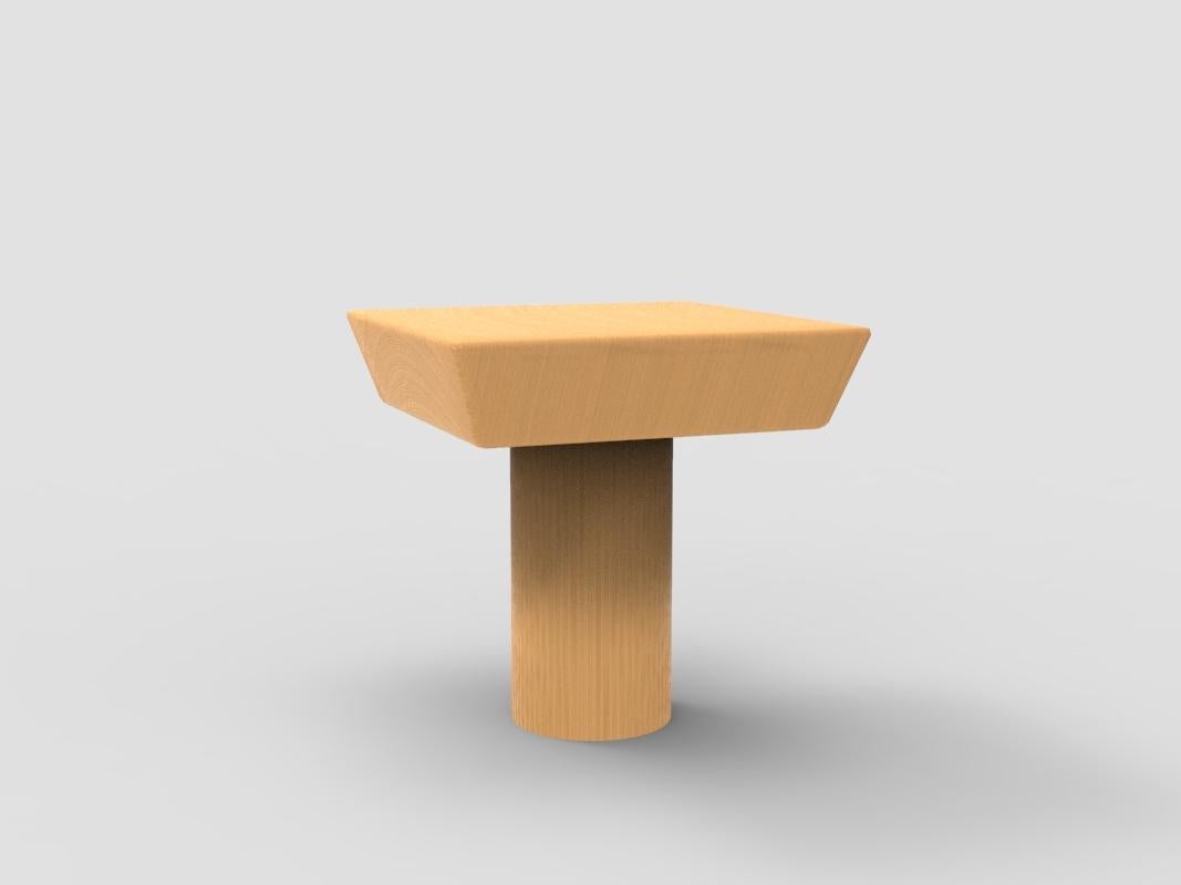 Collector Totem Side Table in Natural Oak Wood For Sale at 1stDibs