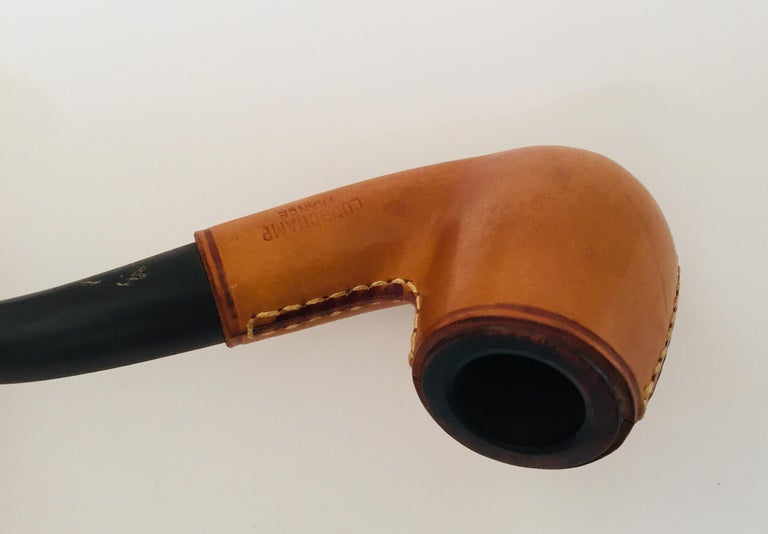 Collector Vintage Longchamp France Tan Calf Leather Wrapped Tobacco ...