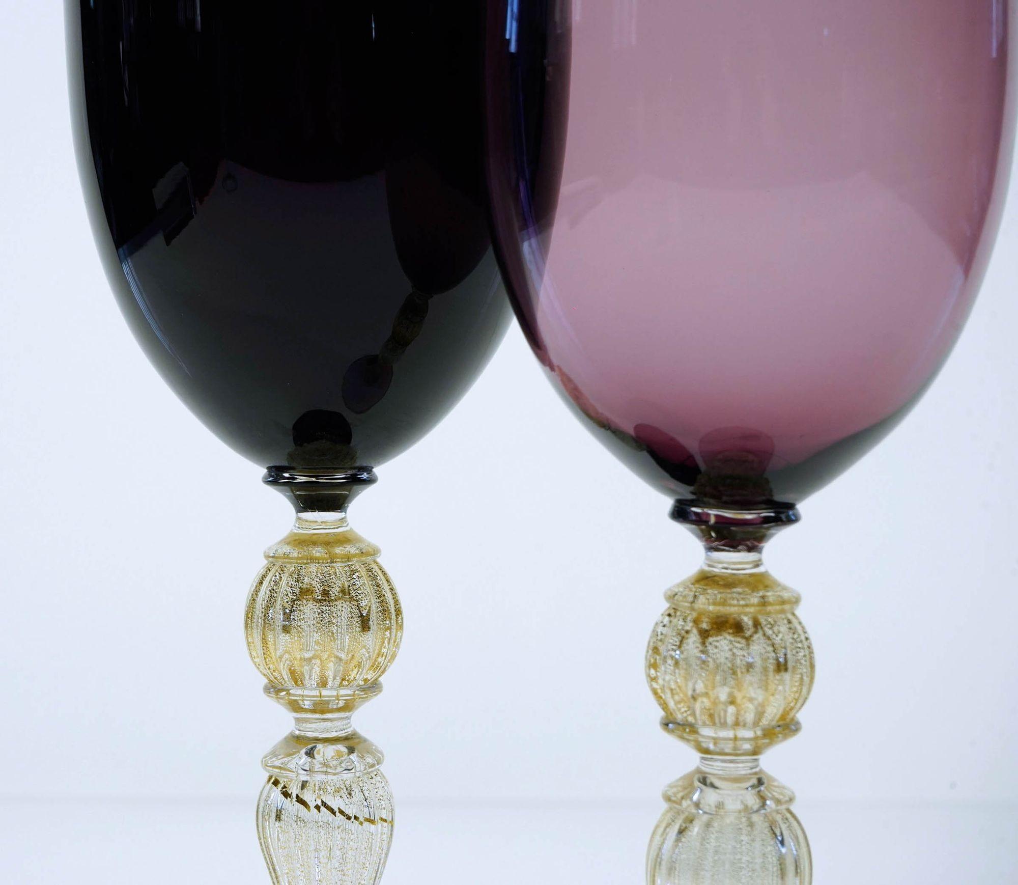 Eclectic Set of 6 Cenedese Wine Glass, Each in Different Design ...