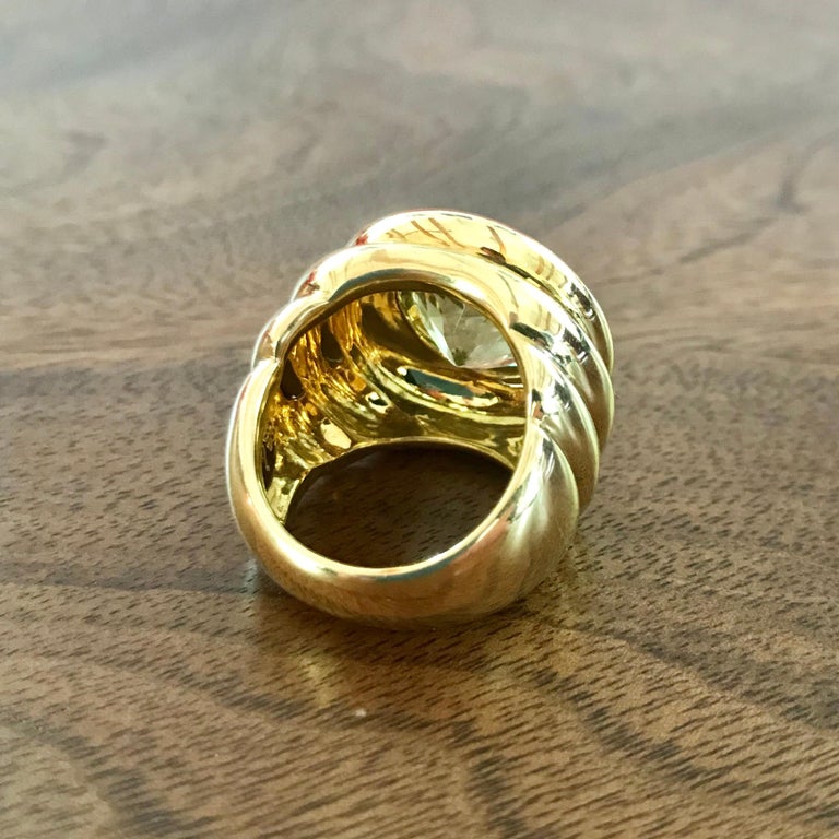 Middle Ages Ring in 18 Carat Yellow Gold, 1 Beryl 8.83 ct For Sale at ...