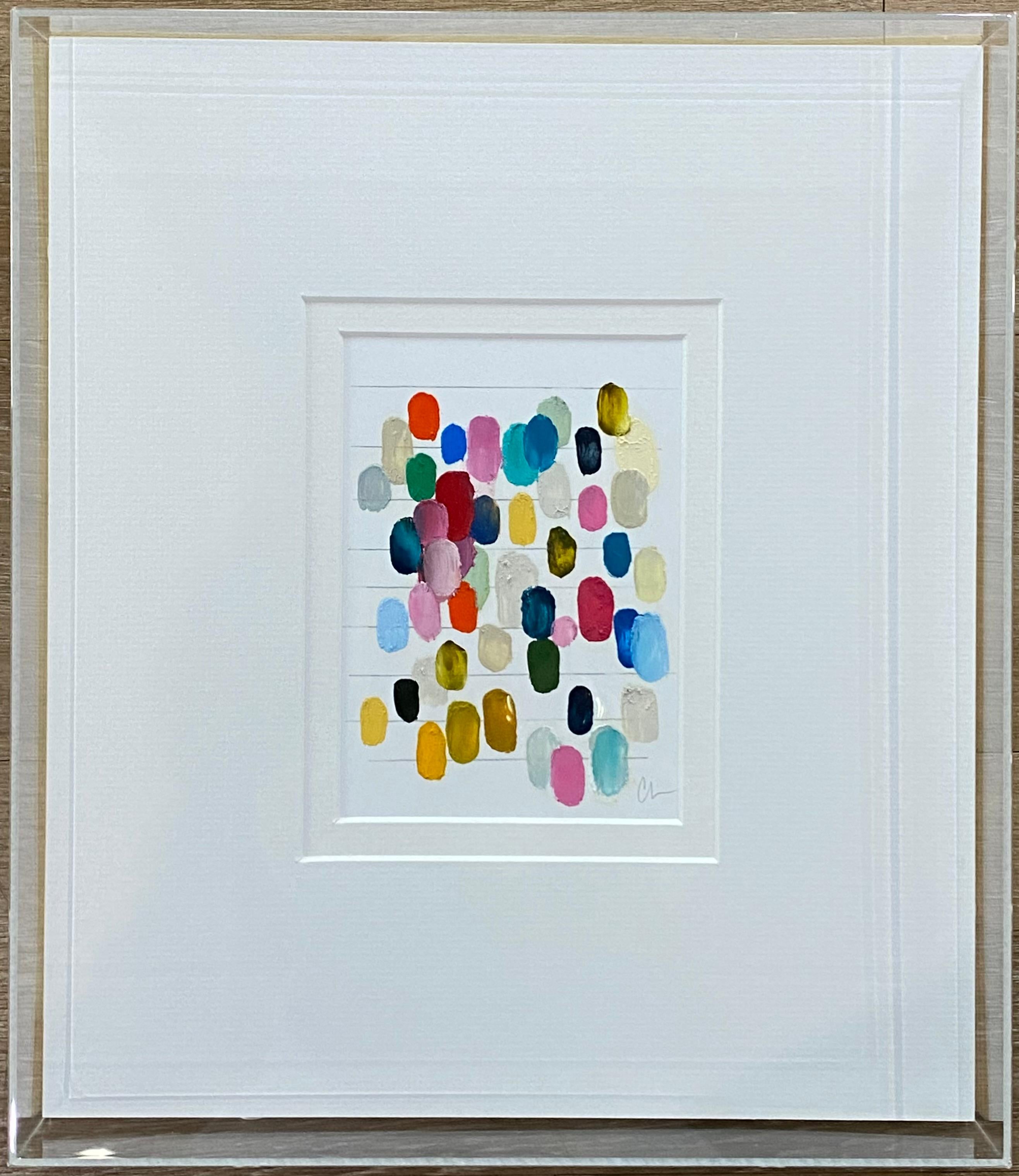 Pascal Bouterin - 'Horizon', Small Size Oil on Paper Framed Abstract ...