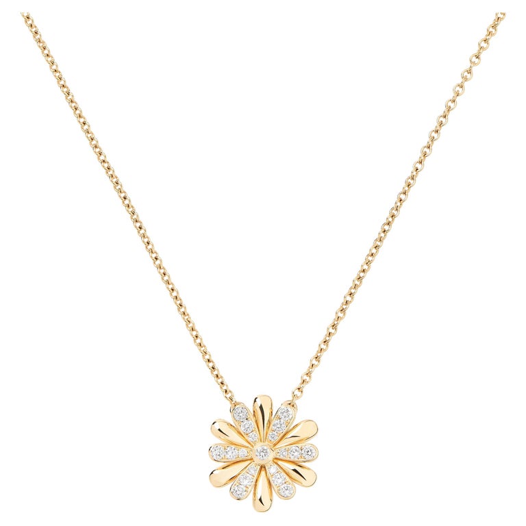 Collier En or Jaune Et Blanc 18 Carats, Diamants, Collection Flower For ...