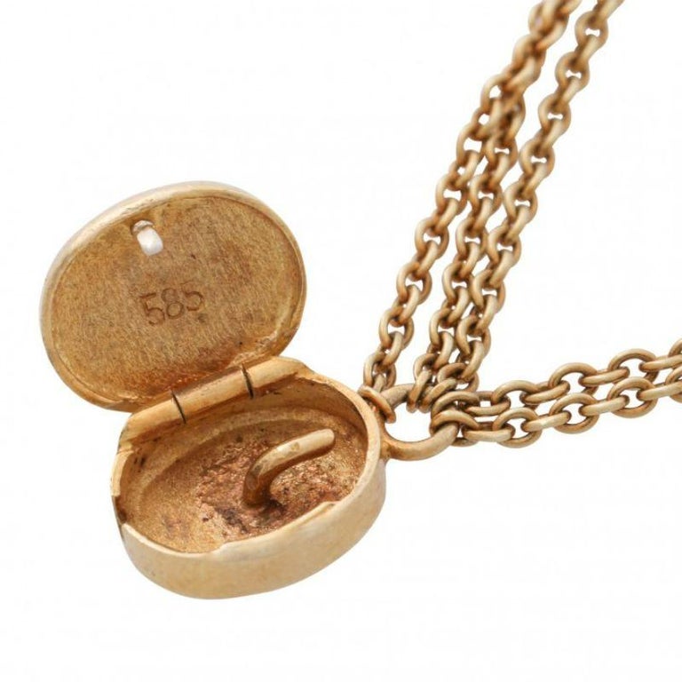 Collier, Five -Row with Folding Clasp, Yellow Gold 14 K. Length Approx ...