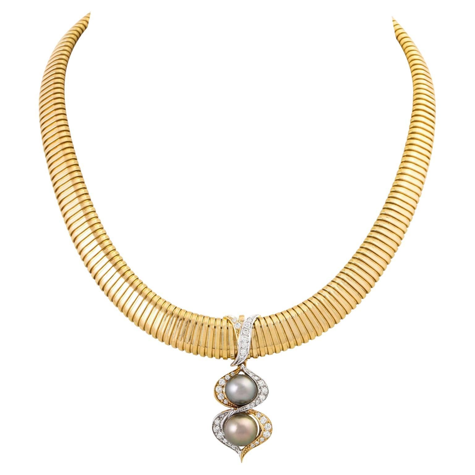 Collier with Sapphire and Brilliant For Sale at 1stDibs