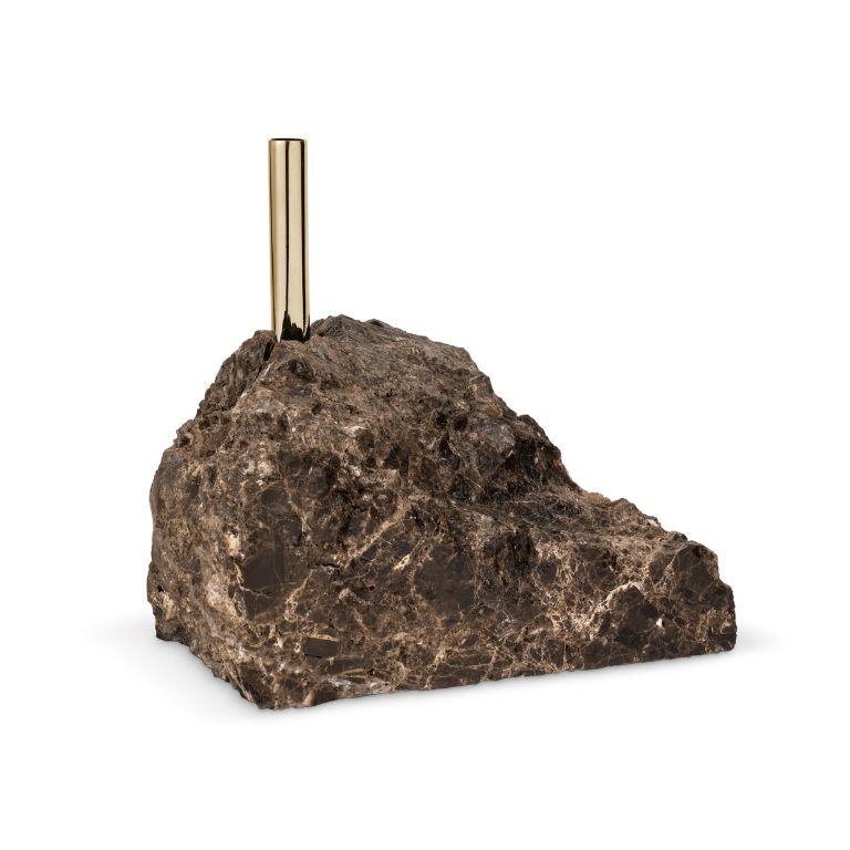 Collis I - Collis I: Biophilic Brass Plant Stand - Emperador Marble and ...