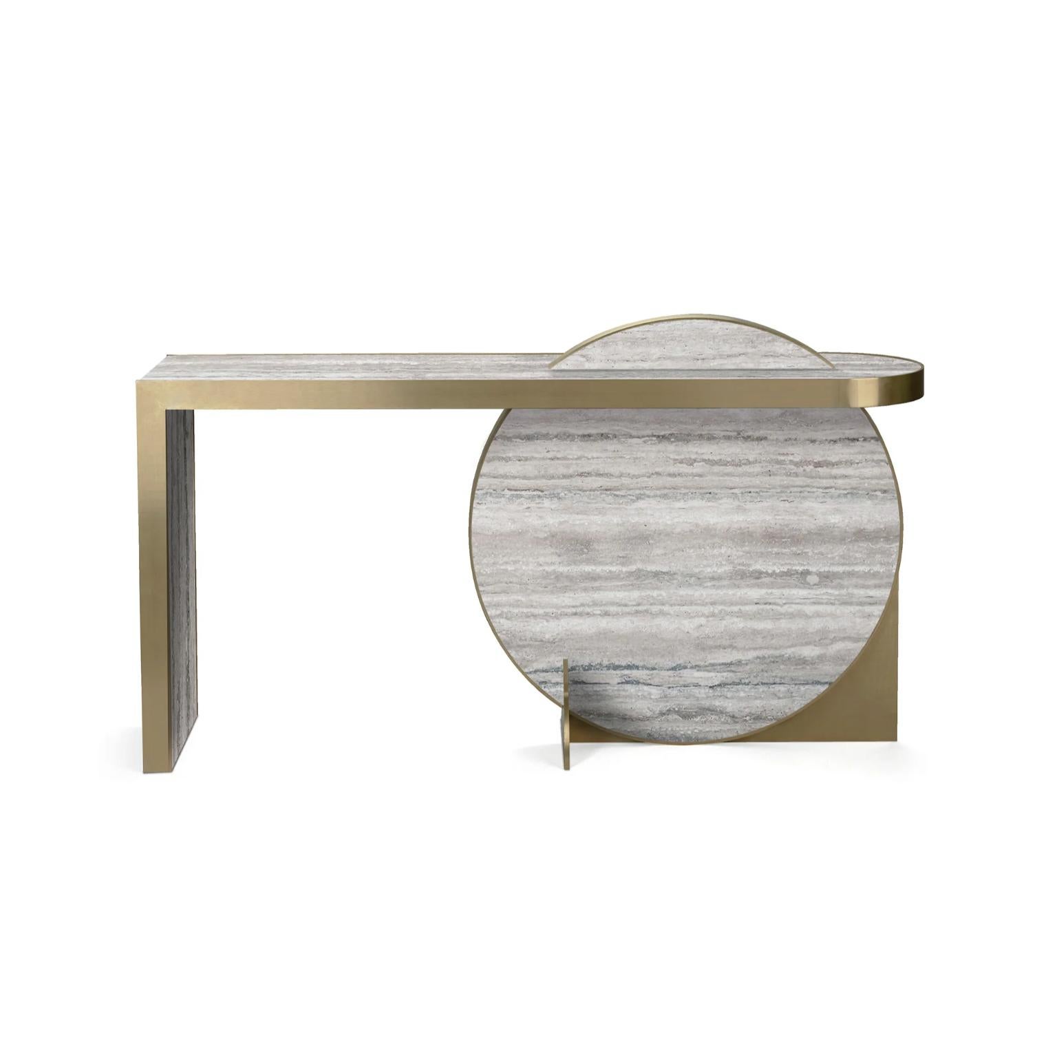 Collision Travertine Console by Bohinc Studio For Sale at 1stDibs