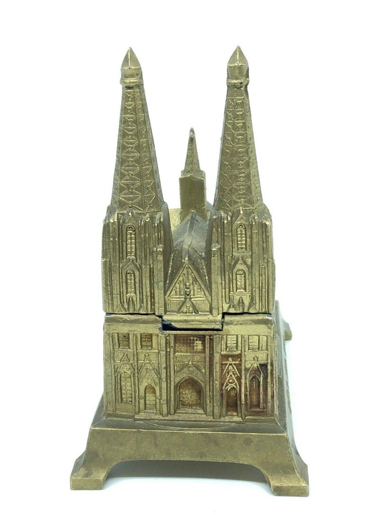 Cologne Cathedral Jewelry Trinket Box Metal, Antique German Souvenir ...