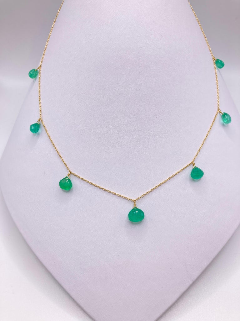 Colombian Emerald "7" Necklace For Sale at 1stDibs