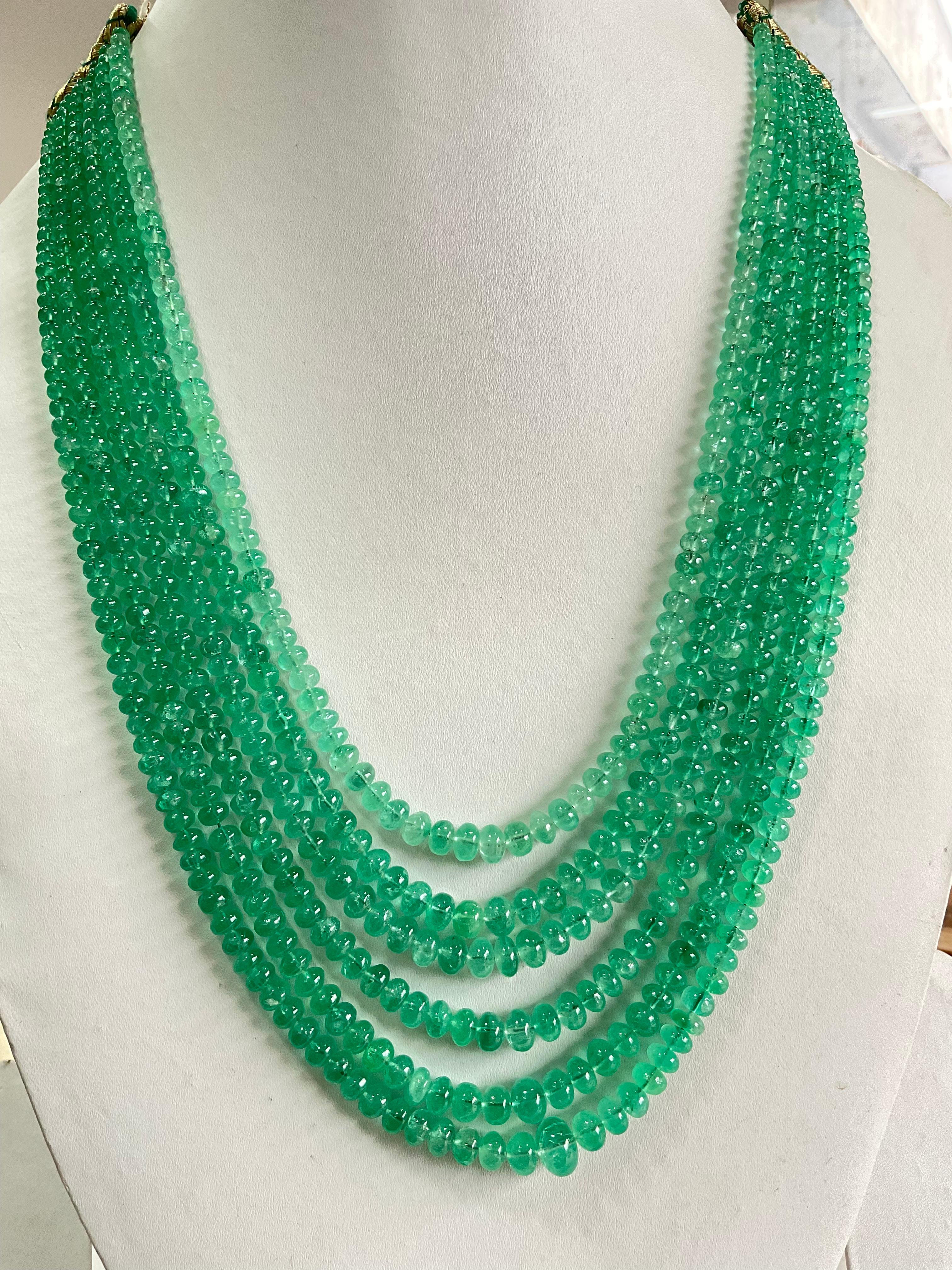 Colombian Emerald Beaded Jewelry Necklace Rondelle Beads Gem Quality ...