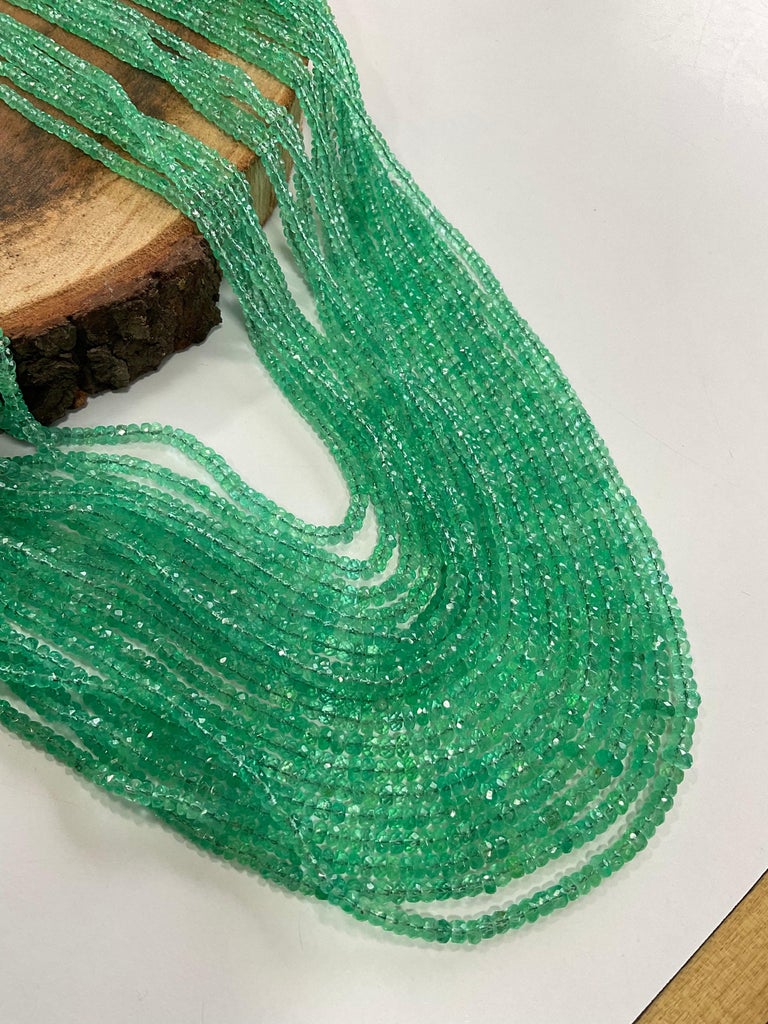 Colombian Emerald Beaded Jewelry Necklace Rondelle Beads Gem Quality ...