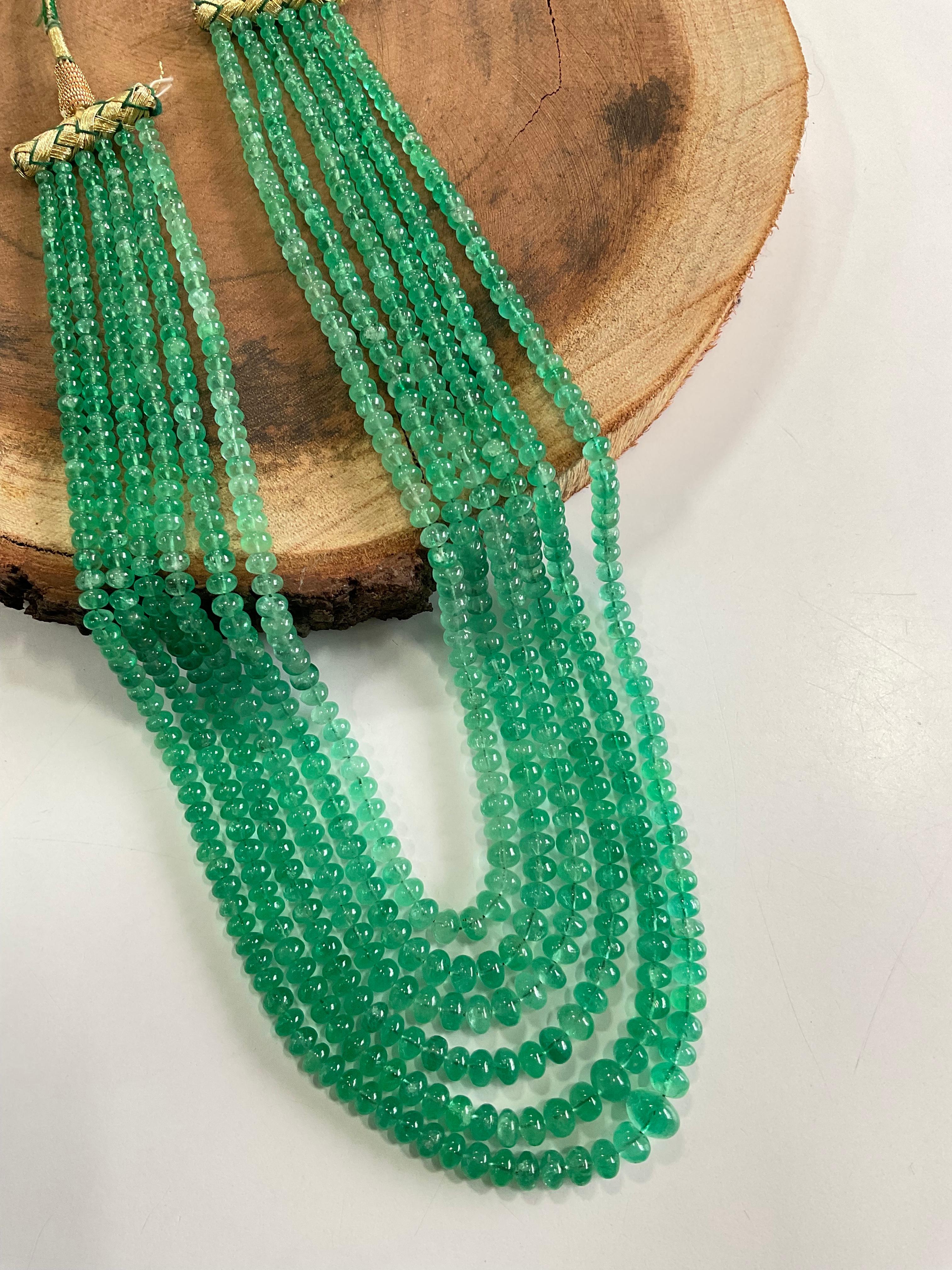 Colombian Emerald Beaded Jewelry Necklace Rondelle Beads Gem Quality ...