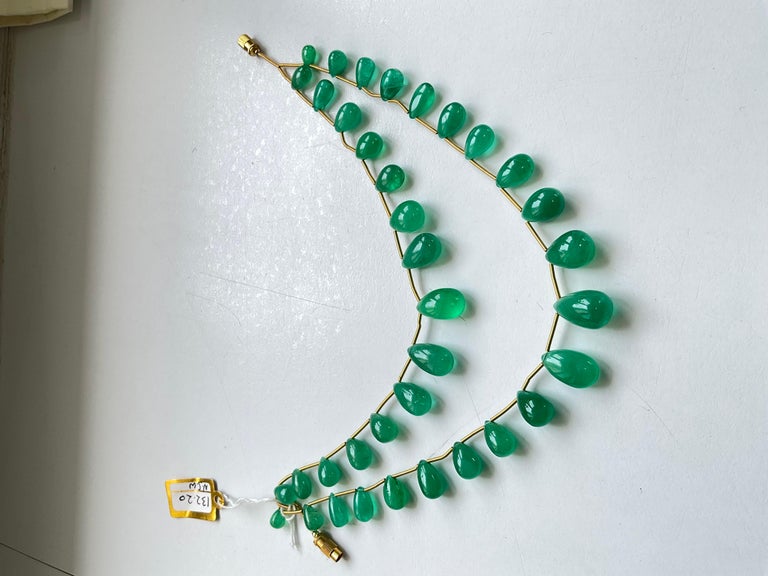 Colombian Emerald Layout Suite Smooth Drop Natural Gemstone for Fine ...