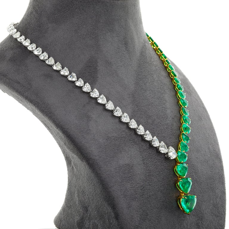 Colombian Emerald and Diamond Necklace For Sale at 1stDibs