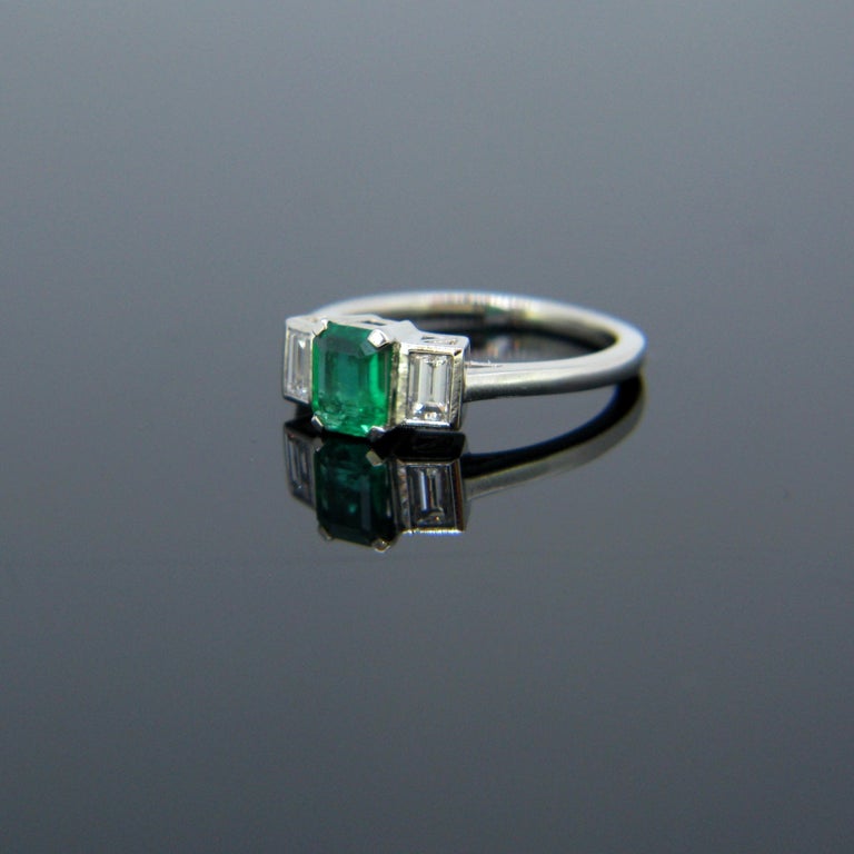 Colombian Minor Emerald Tappers Diamond Platinum Ring at 1stDibs ...