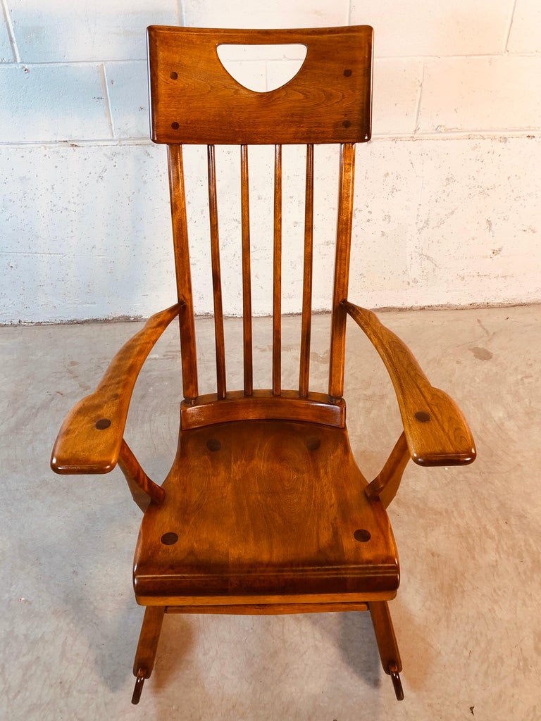 Colonial American High-Back Rocking Chair by Herman De Vries for Sikes ...