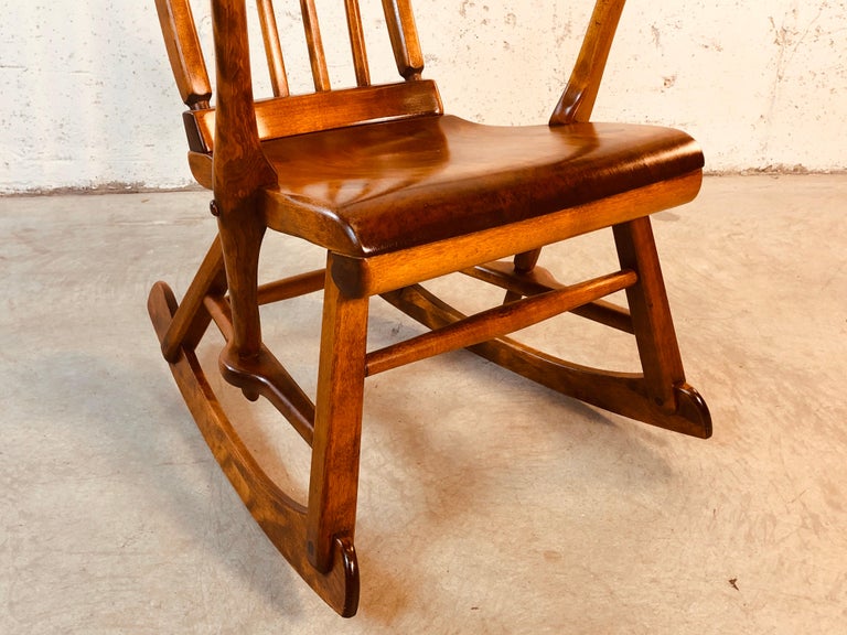Colonial American High-Back Rocking Chair by Herman De Vries for Sikes ...