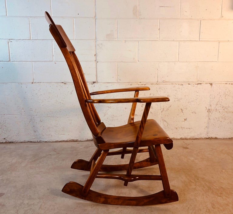Colonial American High-Back Rocking Chair by Herman De Vries for Sikes ...