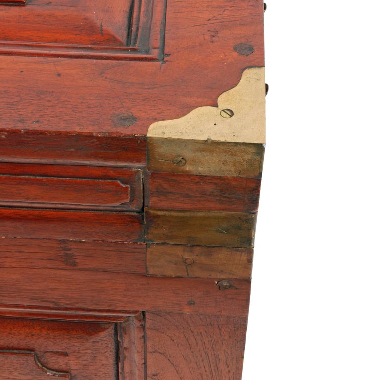 Colonial Brass Bound Military Teak Trunk, circa 1860 For Sale at 1stDibs