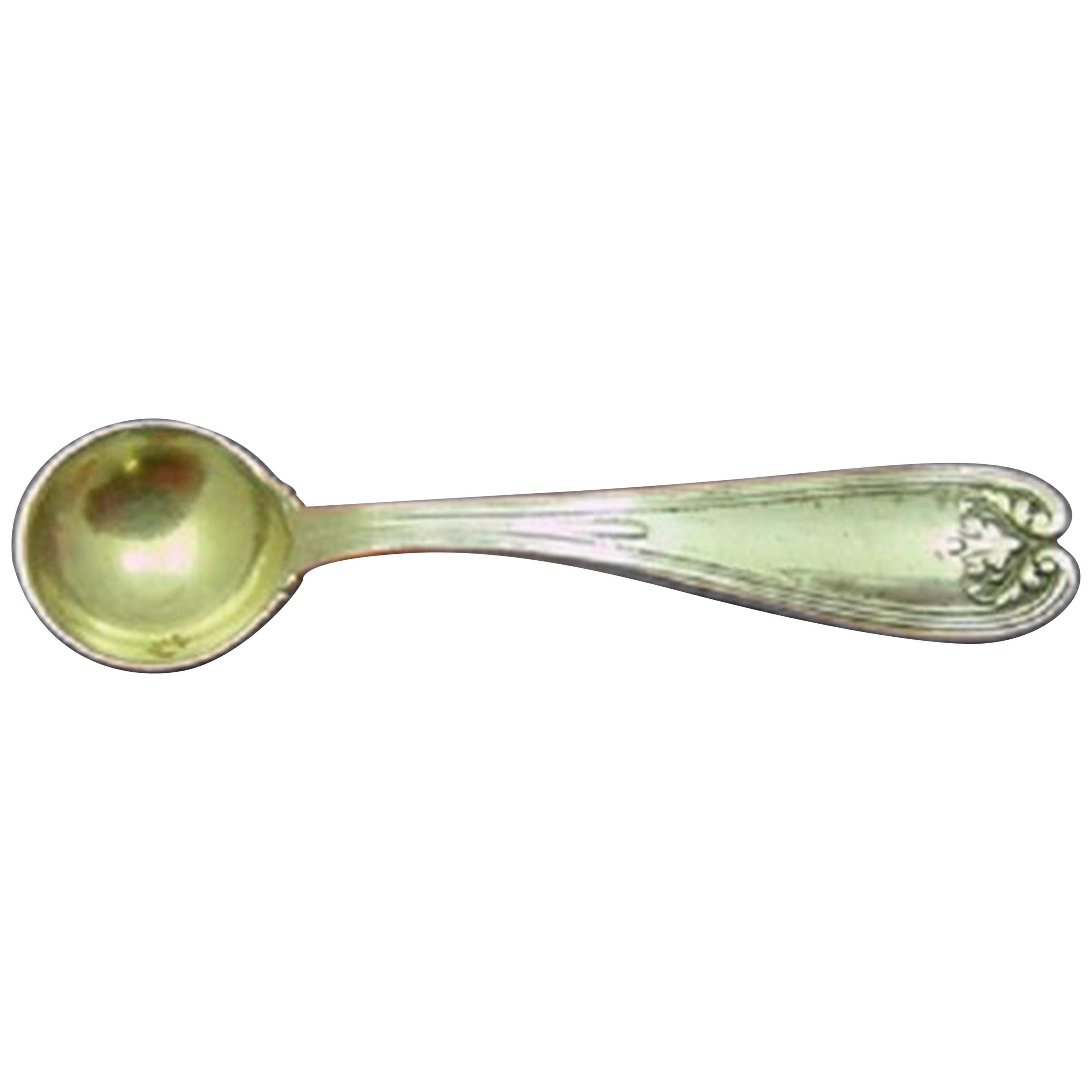 1870s Antique Victorian Sterling Silver Salt Spoon For Sale at 1stDibs