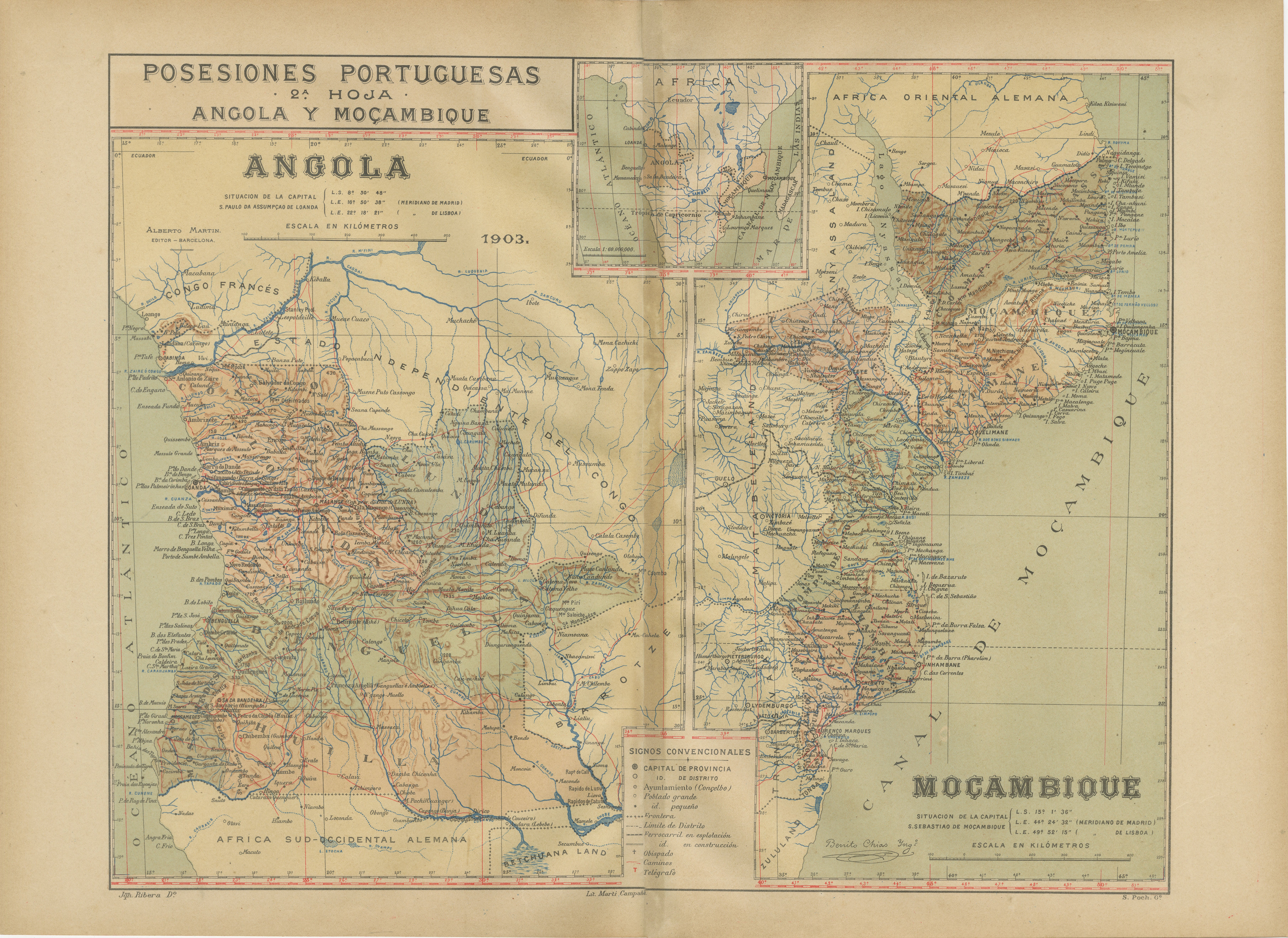 Colonial Crossroads: Angola and Mozambique in 1903 For Sale at 1stDibs