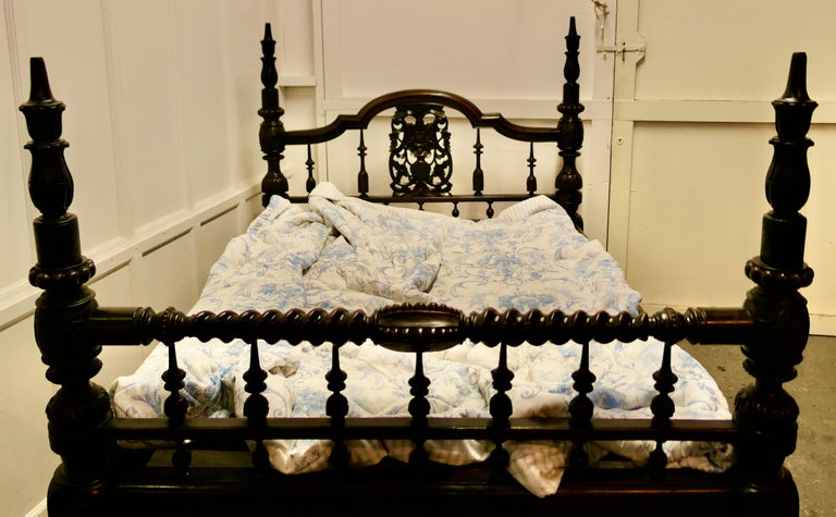 Colonial Raj Double Bed, Anglo Indian Carved Double Bed For Sale at 1stDibs