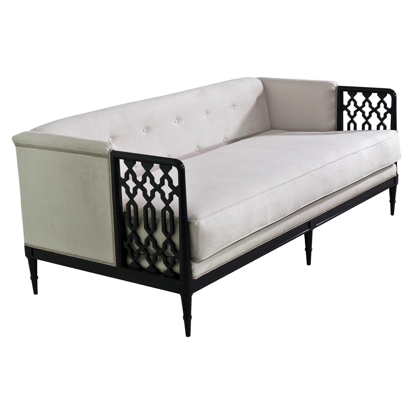 British Colonial Double Cane Sofa at 1stDibs