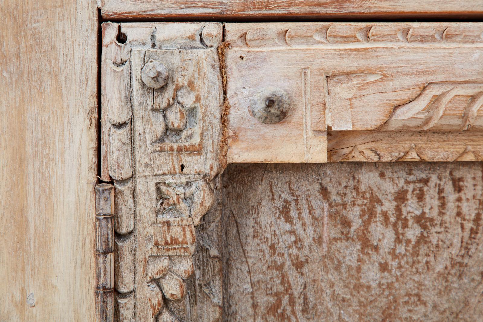 Colonial Style Indian Bleached Teak Sideboard Server Cabinet at 1stDibs ...