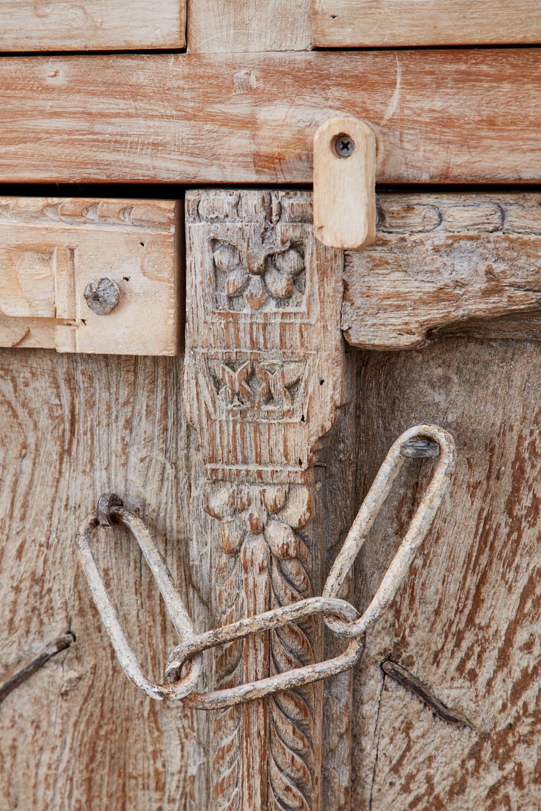 Colonial Style Indian Bleached Teak Sideboard Server Cabinet at 1stDibs ...