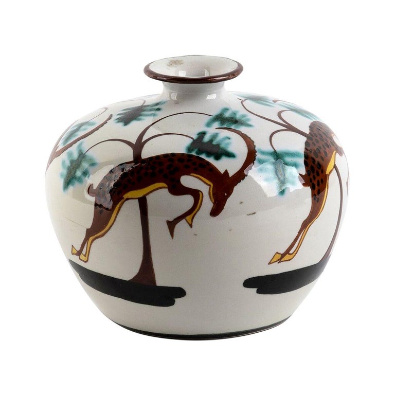 Colonial Style Vase by Farina, Faenza, Italy, 1920s at 1stDibs