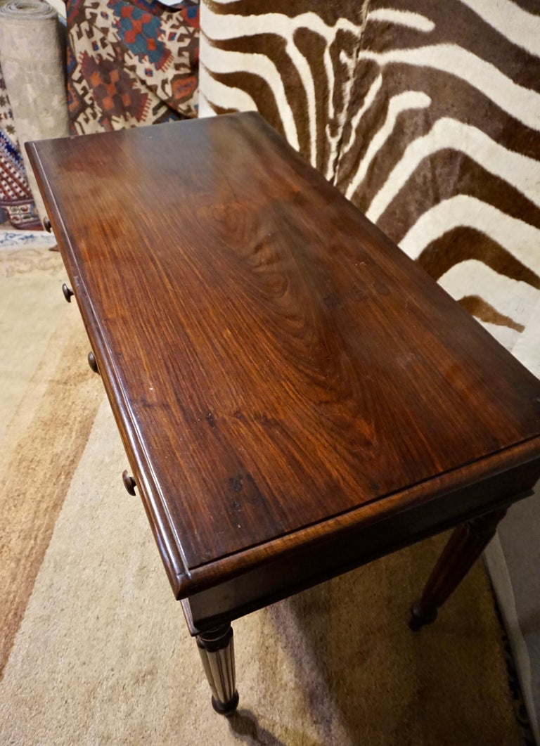 Colonial Victorian Solid Rosewood Hand Carved Writing Desk at 1stDibs