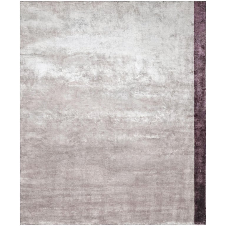Plain Contemporary silk rug Scandinavian Modern - Color Block Lavanda ...