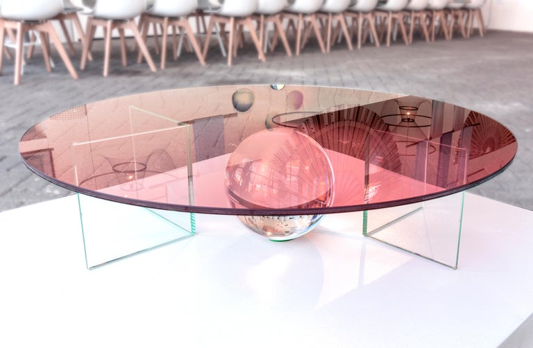 Color Dial Table in Glass and Color Sublimated Glass, 1stdibs New York ...