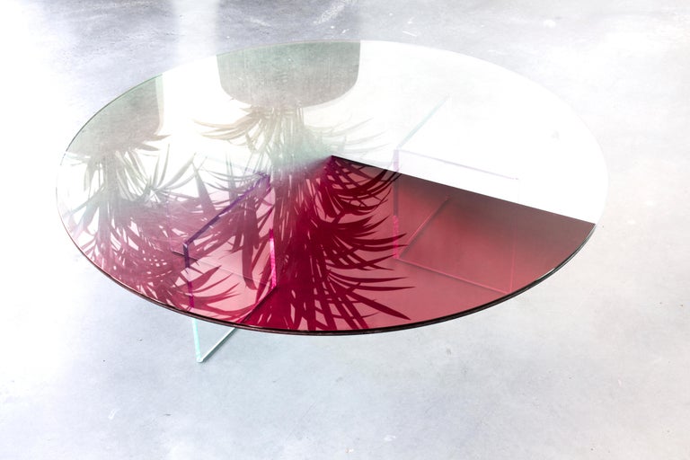 Color Dial Table in Glass and Color Sublimated Glass, 1stdibs New York ...
