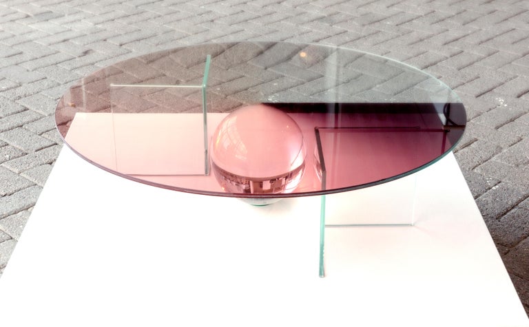 Color Dial Table in Glass and Color Sublimated Glass, 1stdibs New York ...