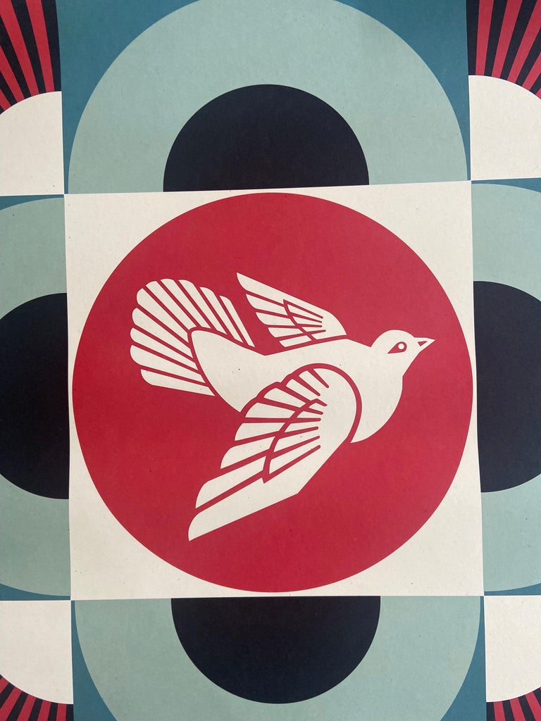 Color Lithography "Geometric Red Dove" Signed by Shepard Fairey For ...