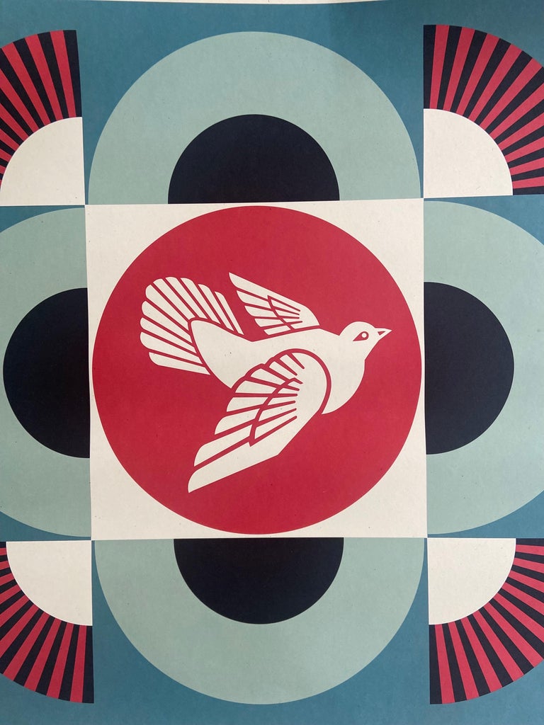 Color Lithography "Geometric Red Dove" Signed by Shepard Fairey For ...