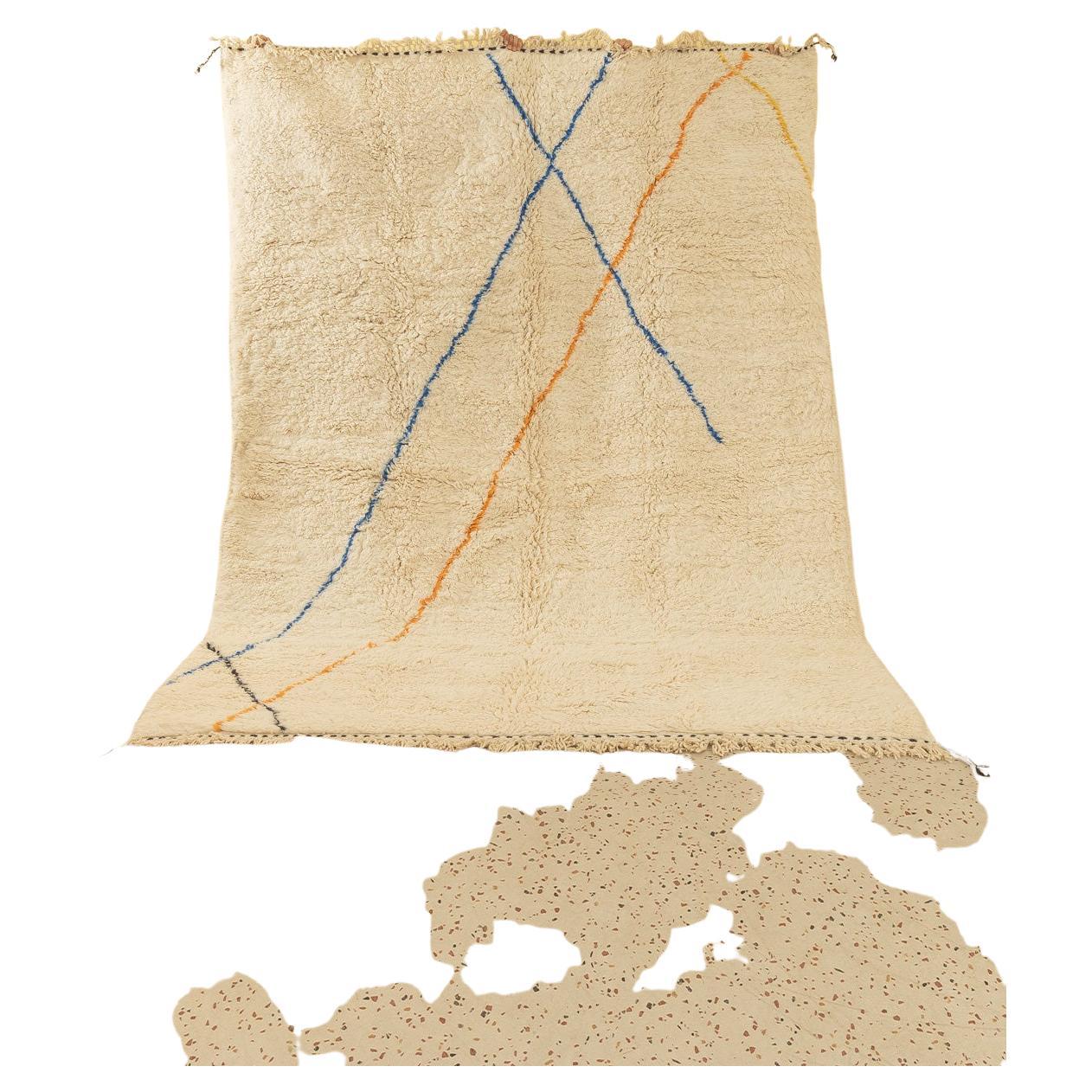 Color Speckles Berber Rug Marocco Cremy white For Sale at 1stDibs