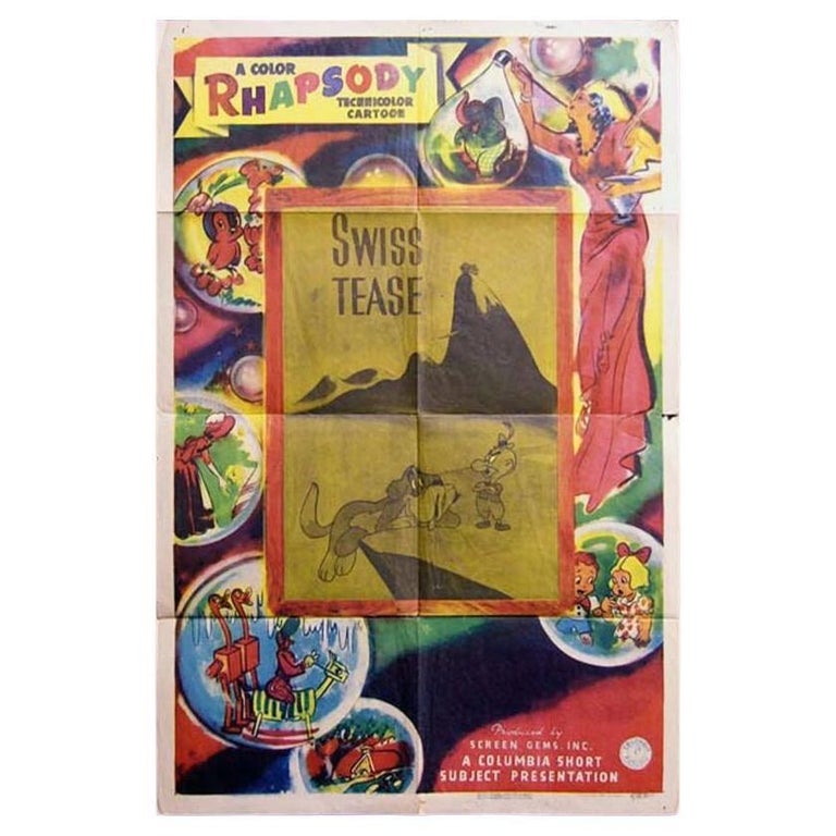 Color Rhapsody, Swiss Tease, Unframed Poster, 1947 For Sale at 1stDibs