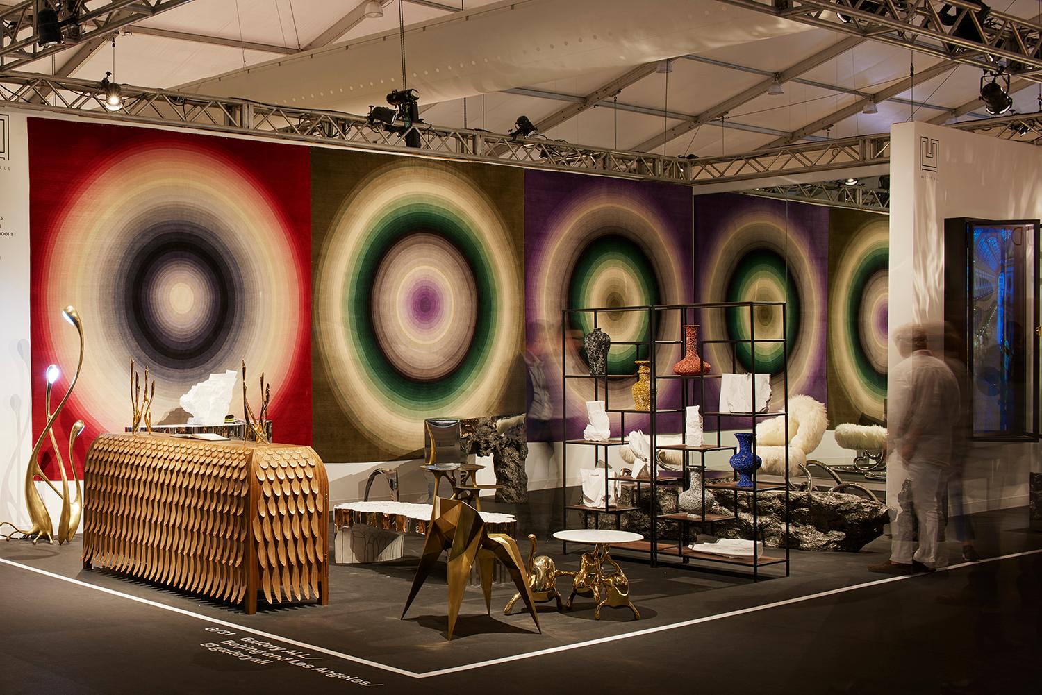 Color Wheel Tapestry or Carpet Purple Base Green Black Tibetan Wool ...