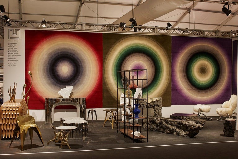 Color Wheel Tapestry or Carpet Grey Black White Red Tibetan Wool ...