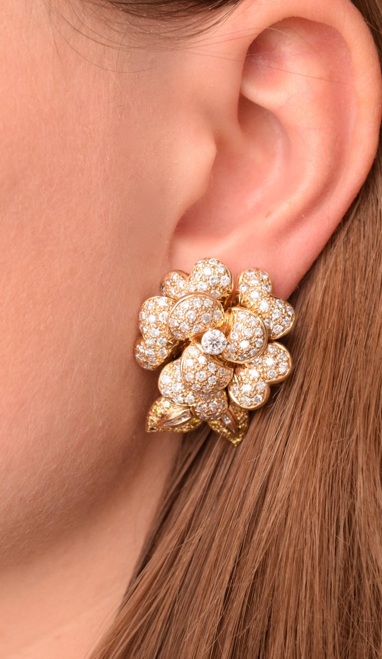 Colored Diamond Ear-Clips For Sale at 1stDibs