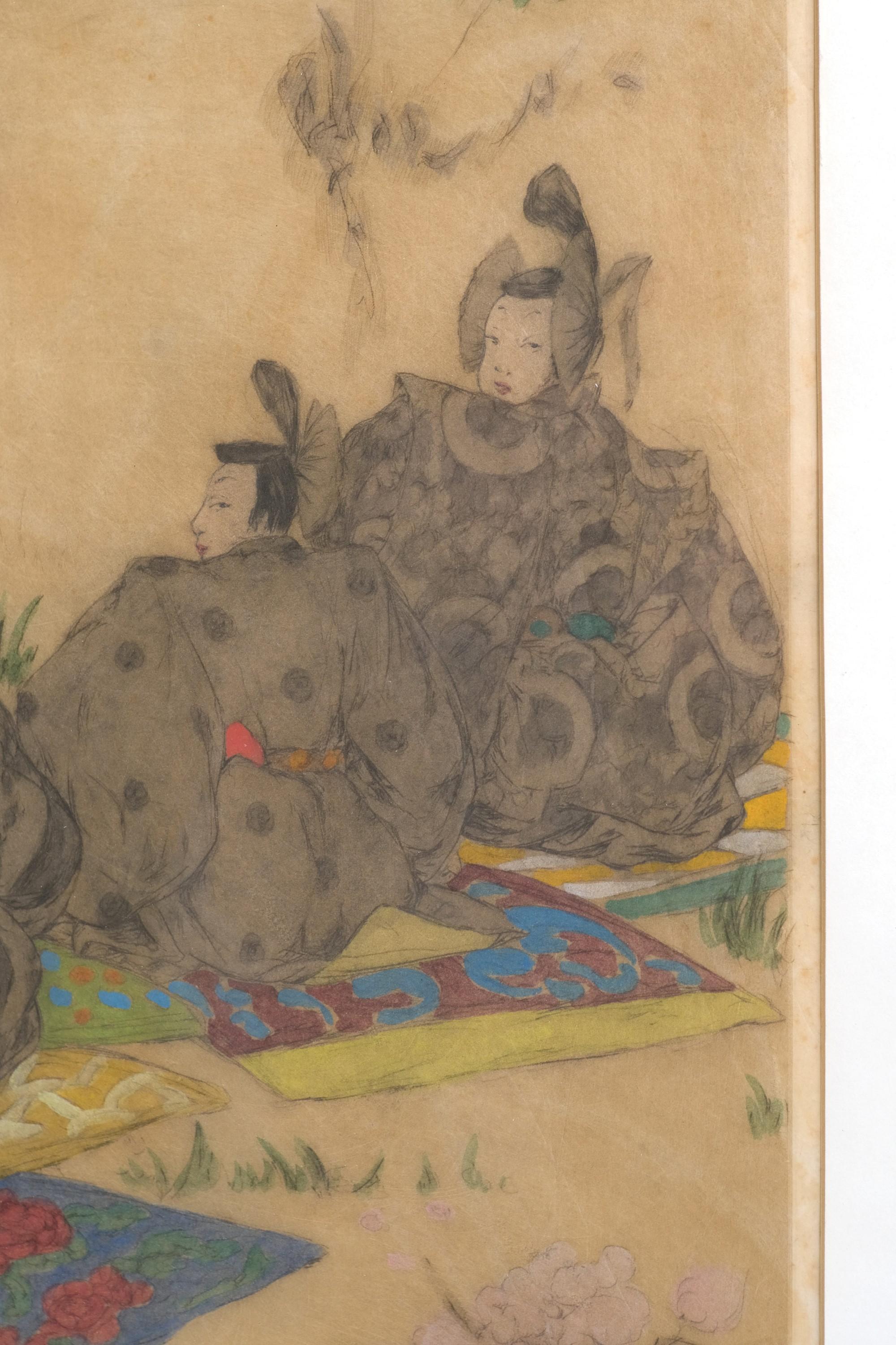 Colored Print Proof Asian Garden Signed Artist Elyse Lord For Sale at ...