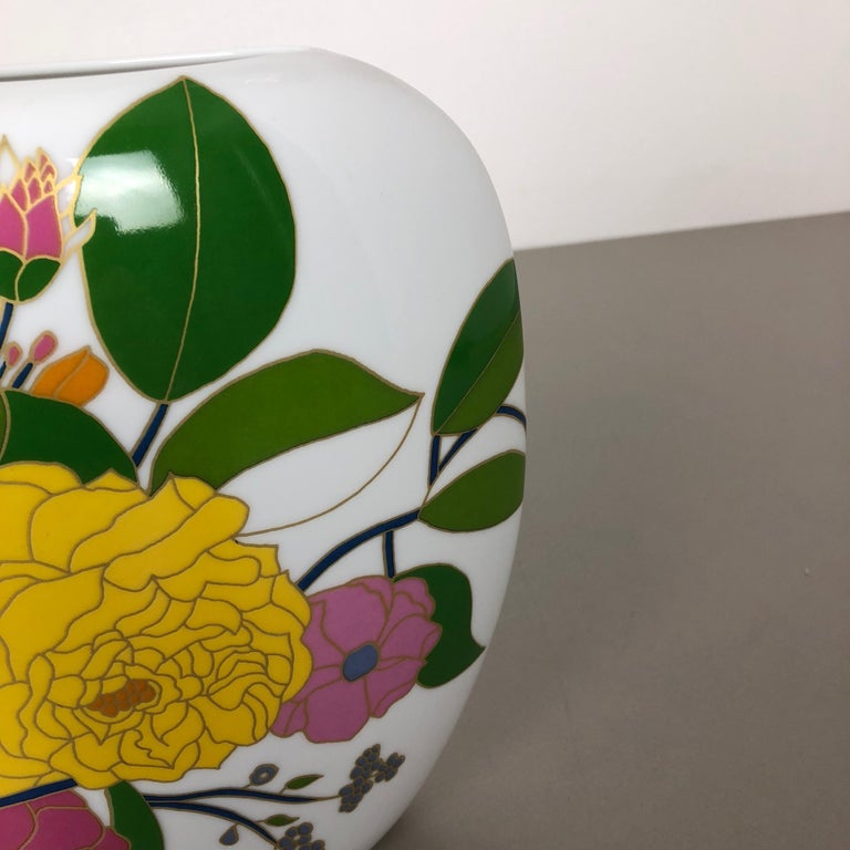 Colorful 1970s Art Vase Floral Porcelain Vase by W. Bauer for Rosenthal ...