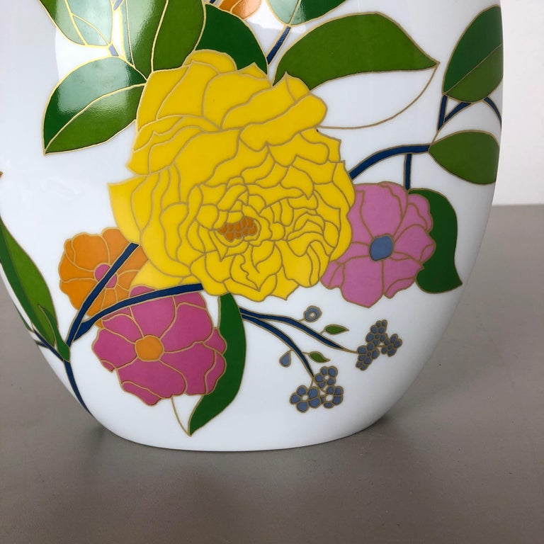 Colorful 1970s Art Vase Floral Porcelain Vase by W. Bauer for Rosenthal ...