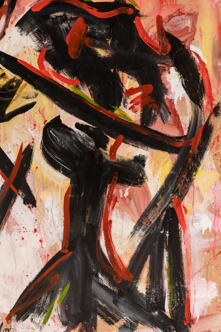 Colorful 1980s Abstract Painting by D. Wilcox For Sale at 1stDibs