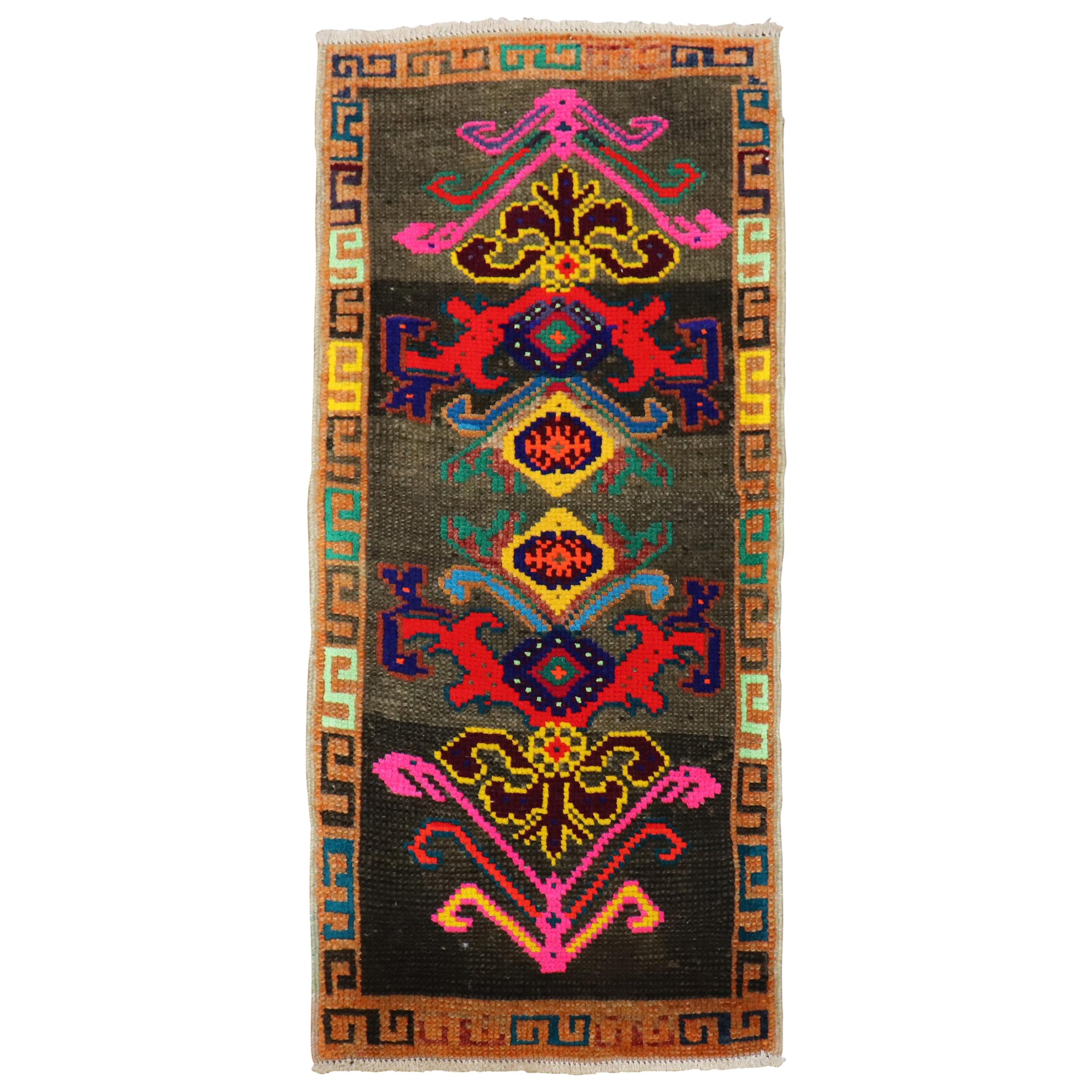 20th Century Colorful Turkish Kars Anatolian Corridor Rug For Sale at ...