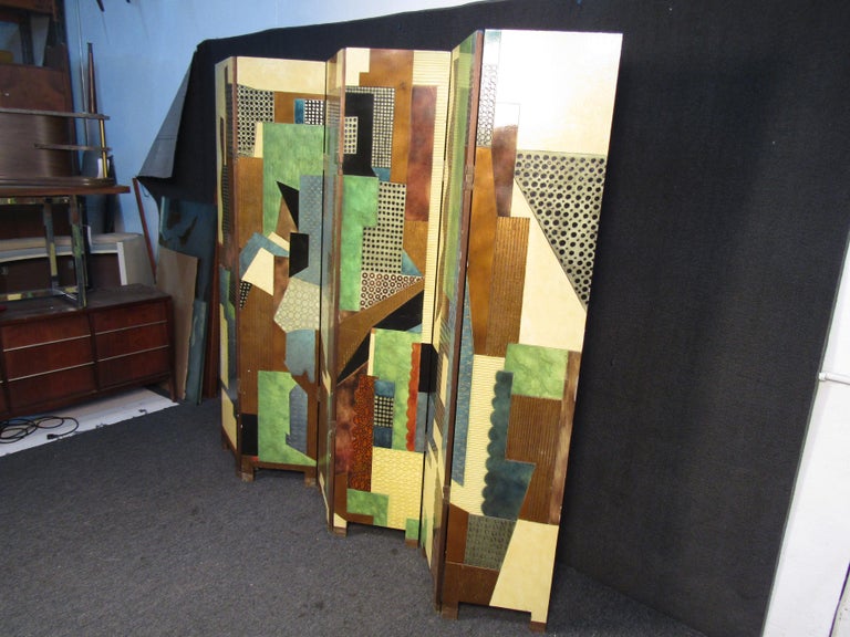 Colorful 6-Panel Room Divider For Sale at 1stDibs | colorful room dividers