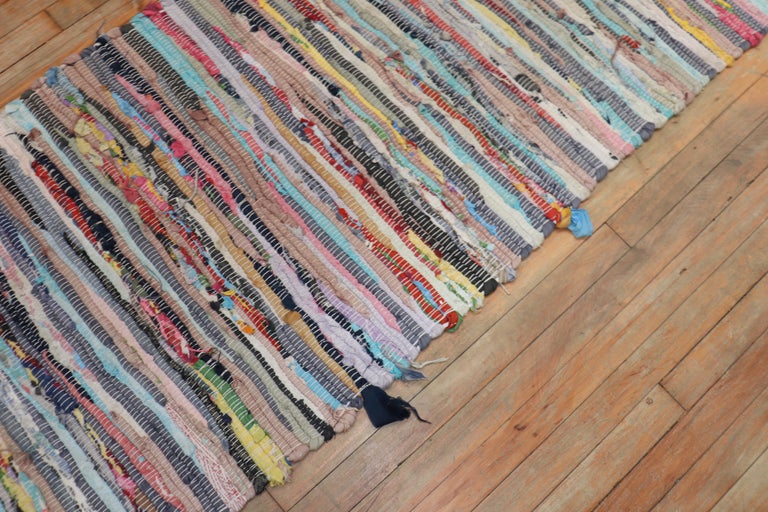 Colorful American Braid Runner For Sale at 1stDibs