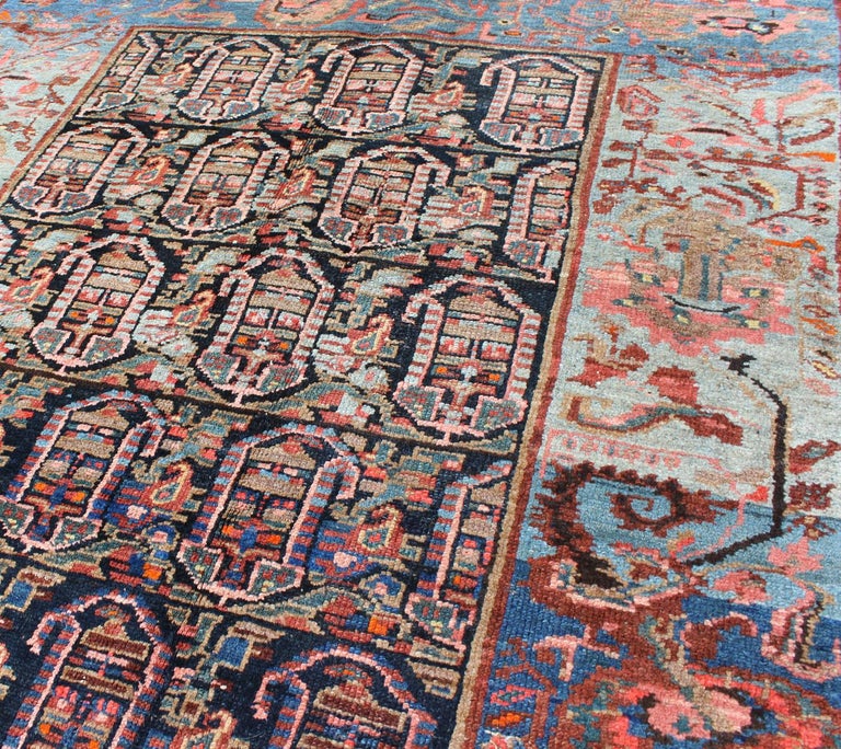 Colorful and Unique Antique Persian Hamedan Rug with All-Over Geometric ...